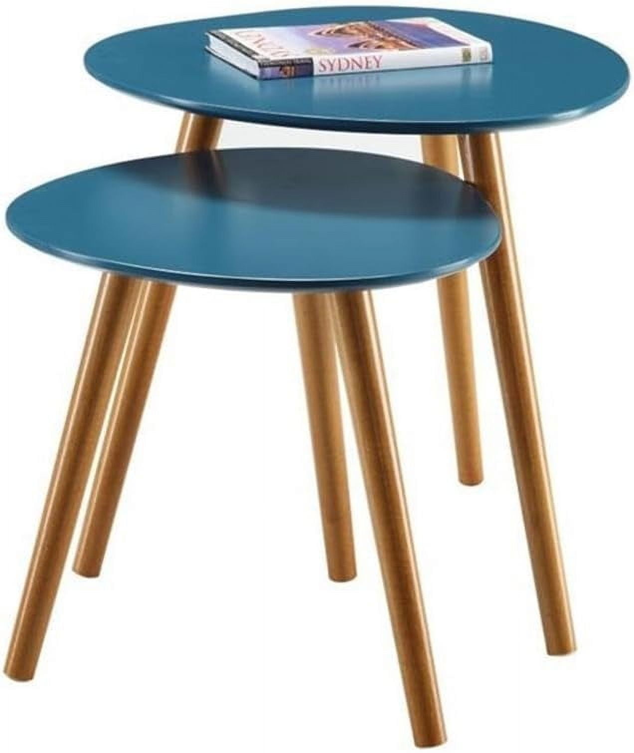 Pemberly Row 2 Piece Nesting Table Set in Blue - Walmart.com