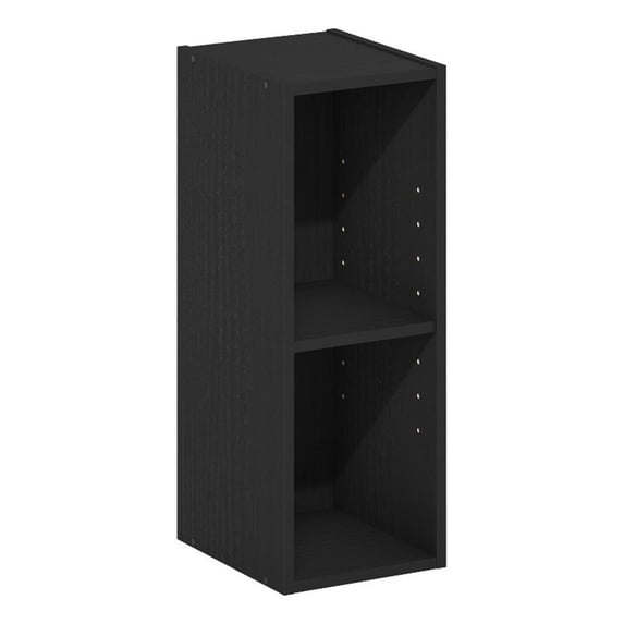 Pemberly Row 2-Tier Storage Shelf Bookcase in 8-Inch Width in Blackwood ...