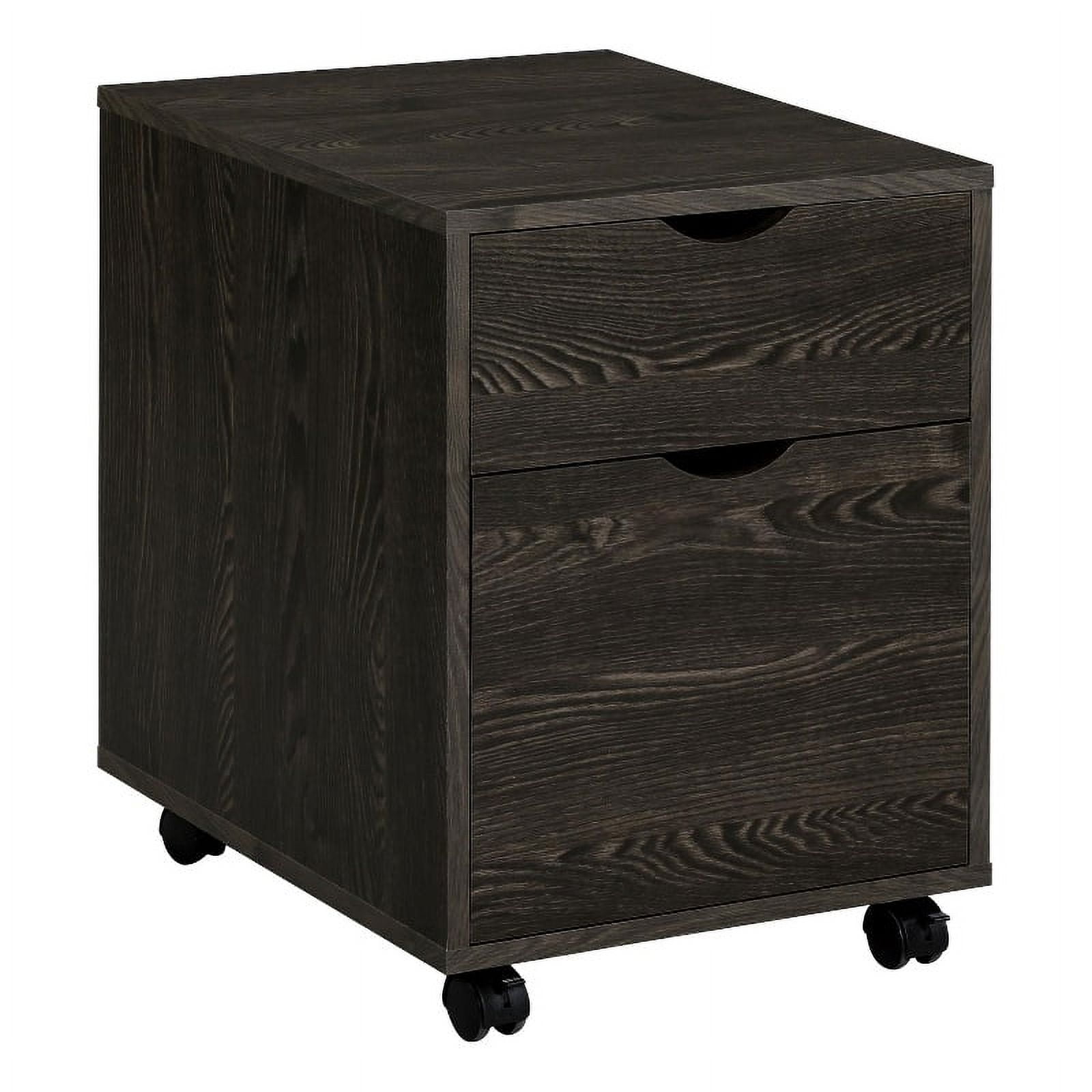 Pemberly Row 2-drawer Modern Wood Mobile File Cabinet Dark Oak ...