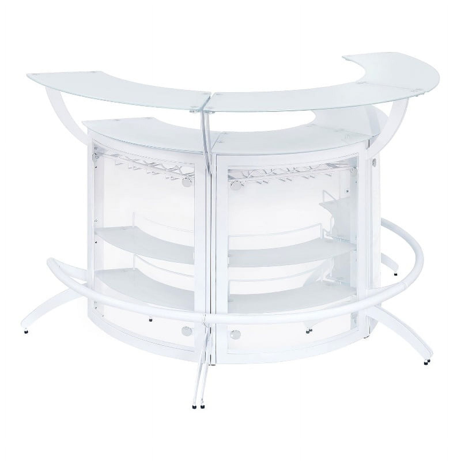Pemberly Row 2-shelf Modern Metal Curved Home Bar White and Clear (Set ...