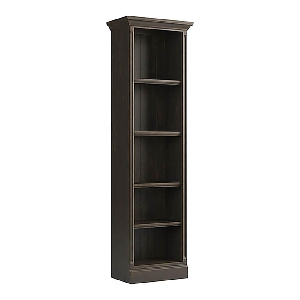 Pemberly Row 24" Farmhouse Wood Bookcase in Medium Roast Brown ...