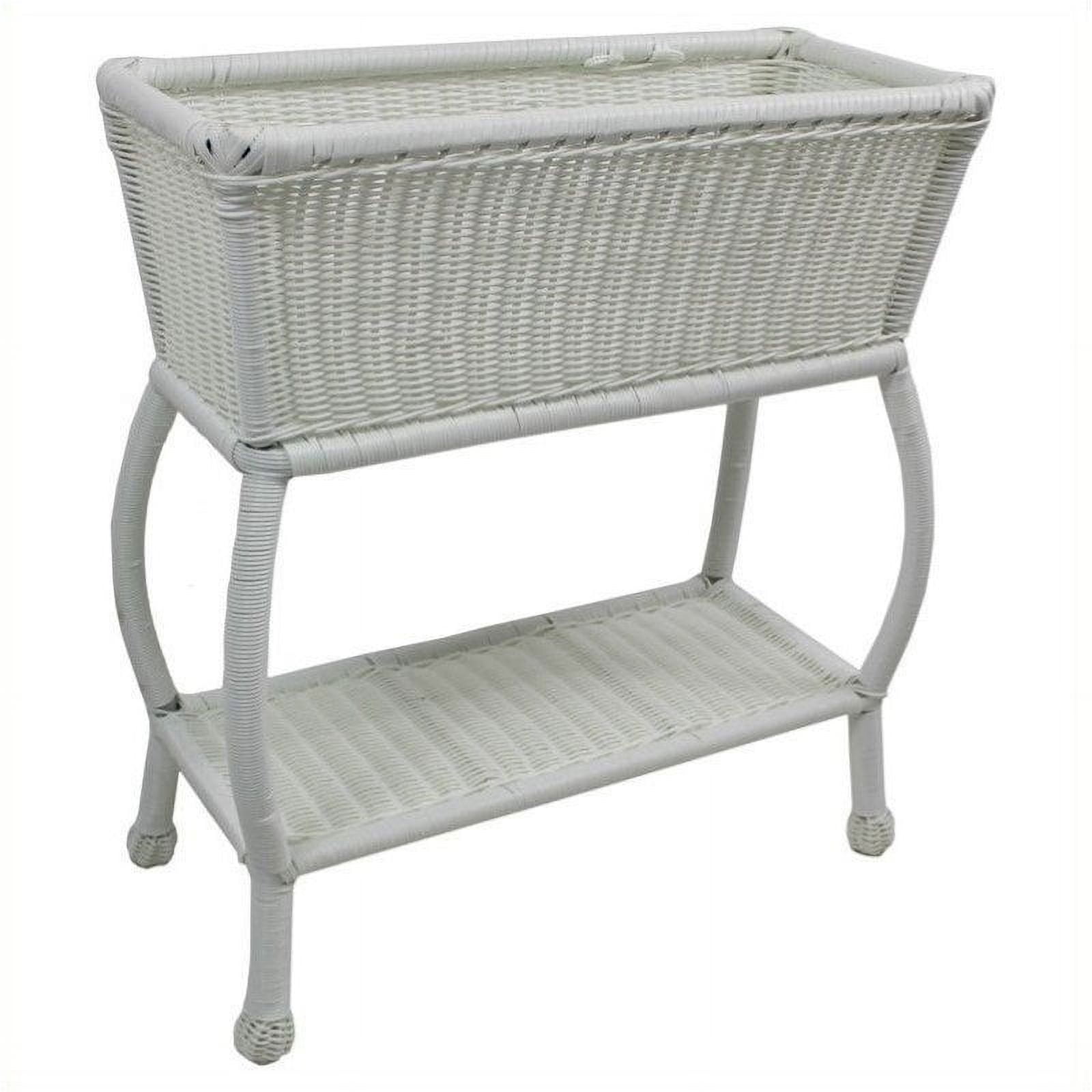 Pemberly Row 24" Resin Potting Bench in White - Walmart.com