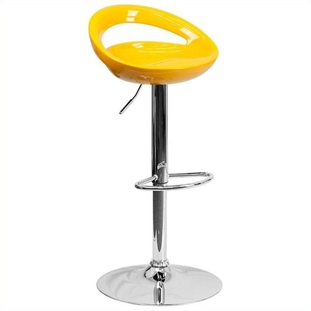 Pemberly Row 24" to 33" Stylish Adjustable Bar Stool in Yellow ...