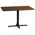 Pemberly Row 24" x 42" Restaurant Dining Table in Black and Walnut ...