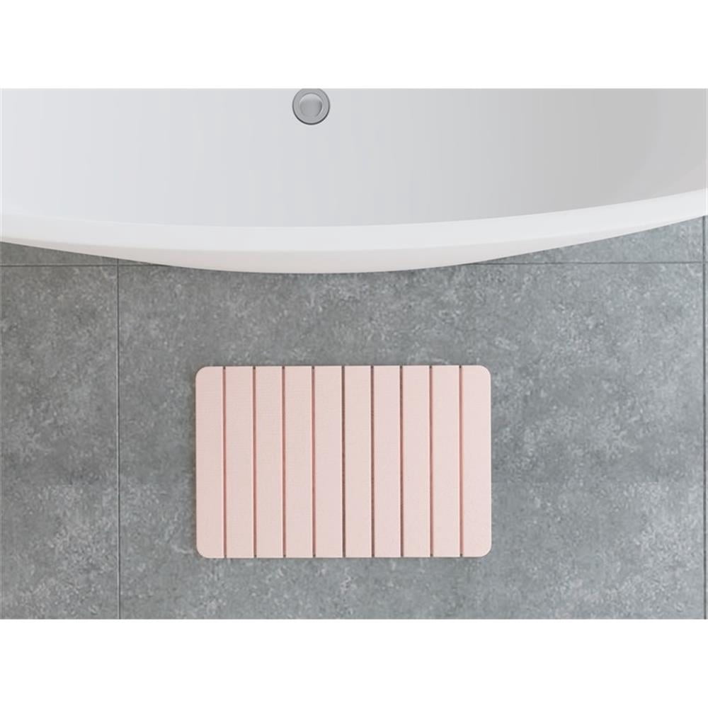 Pemberly Row 24x15" Modern Diatomite Stone Medium Bath Mat in Salmon ...