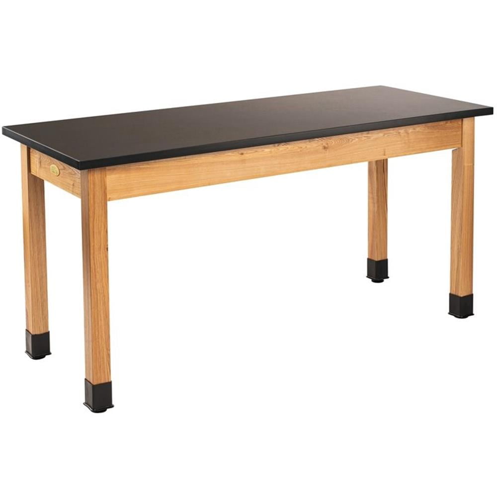 Pemberly Row 24x54" Solid Ash Wood Science Lab Table with Chem-Res Top ...