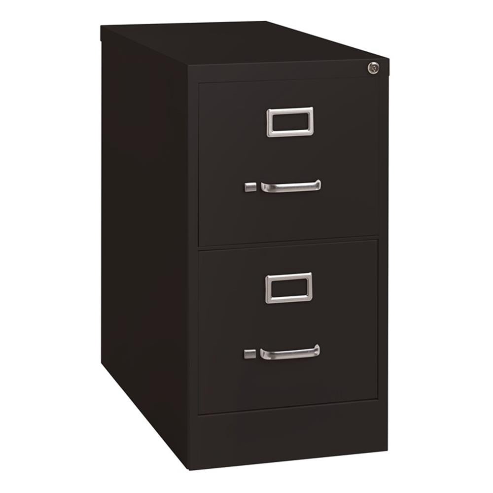Pemberly Row 25" Deep 2 Drawer Commercial Metal Filing Cabinet - Black ...
