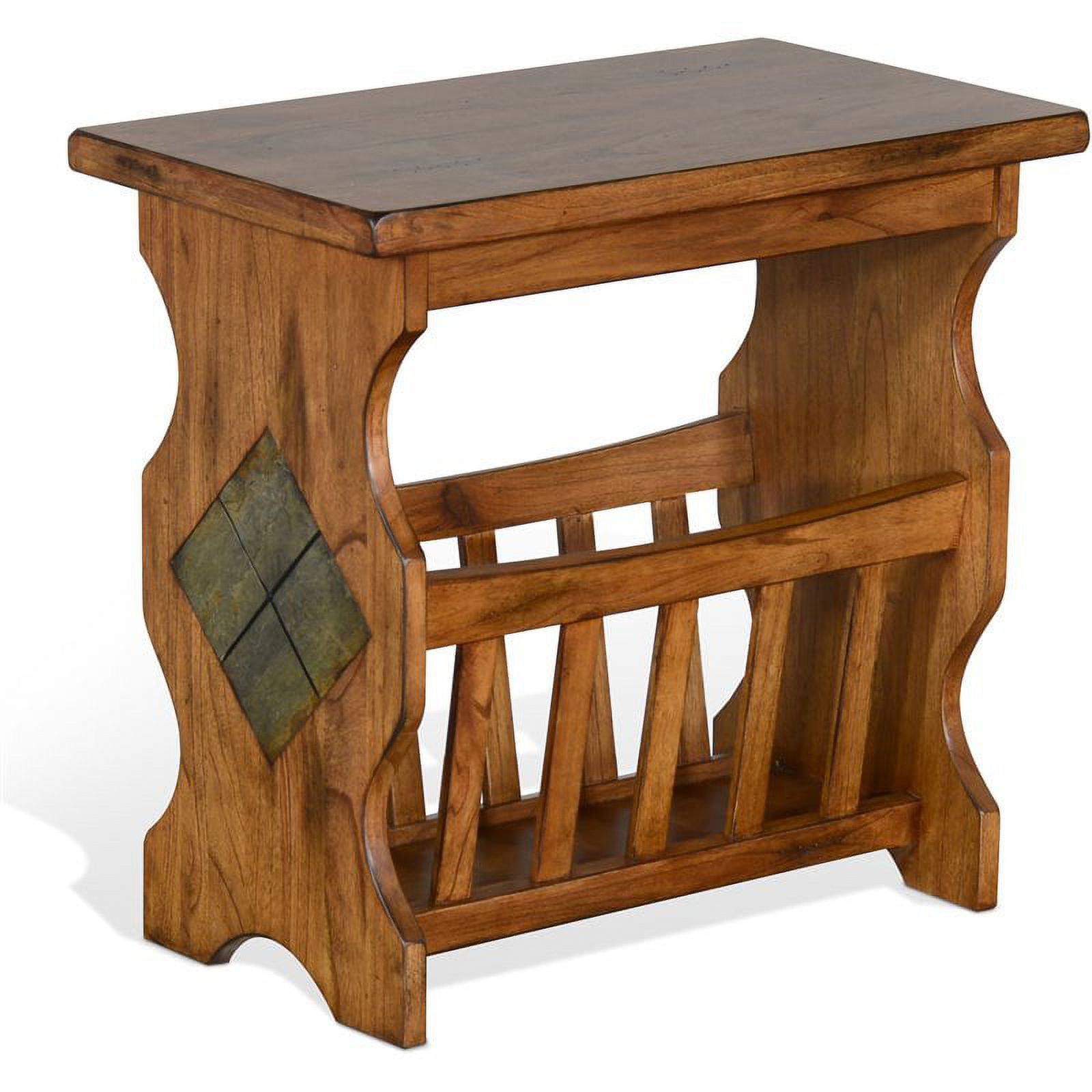 Pemberly Row 25" Traditional Wood Magazine Table in Rustic Oak ...