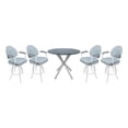 Pemberly Row 26" Crackle Glass Metal Pub Set with Counter Stools in ...