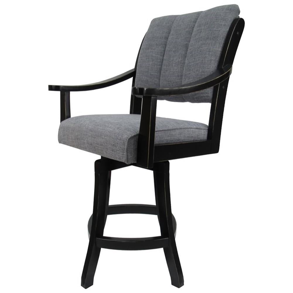 Pemberly Row 26" Swivel Wood Counter Stool in Blended Gray/Natural ...