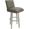 Pemberly Row 26" Swivel Wood Counter Stool in Plumley Cocoa and White ...