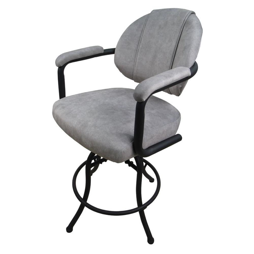 Pemberly Row 26" Vinyl Swivel Tilt Counter Stool in Trendy Pewter and ...