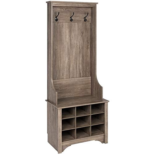 Pemberly Row 27" Hall Tree with 9 Cubbies in Drifted Gray - Walmart.com