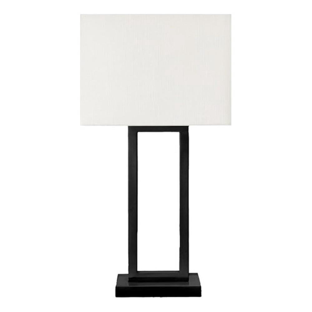 Pemberly Row 28" Black Metal Table Lamp with USB Port and Ivory Shade ...