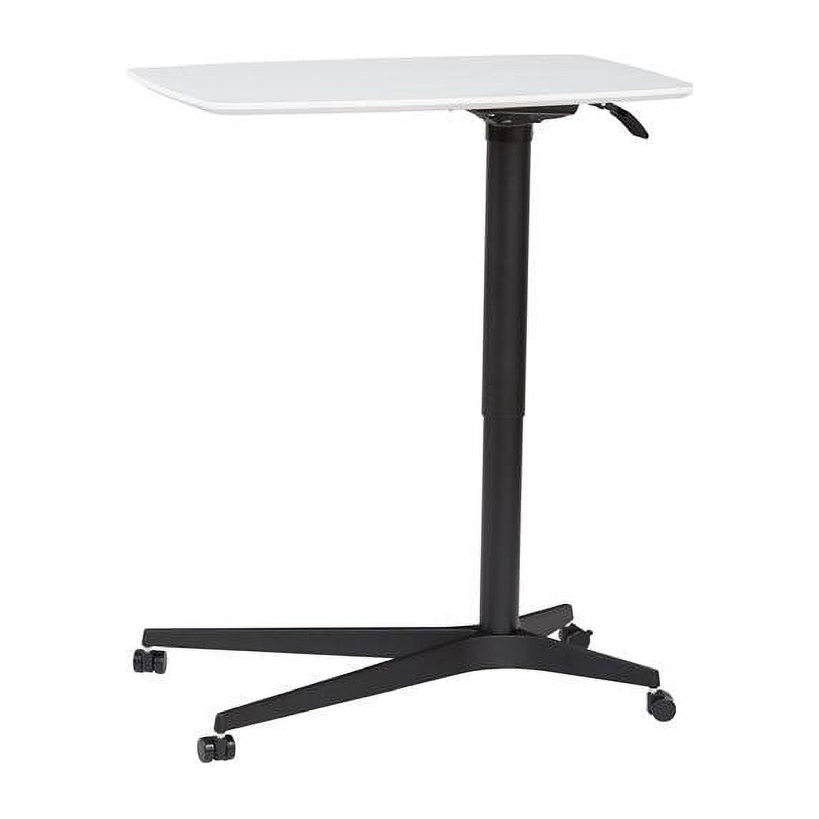 Pemberly Row 28" Height Adjustable Lift Table with Metal Base in White ...