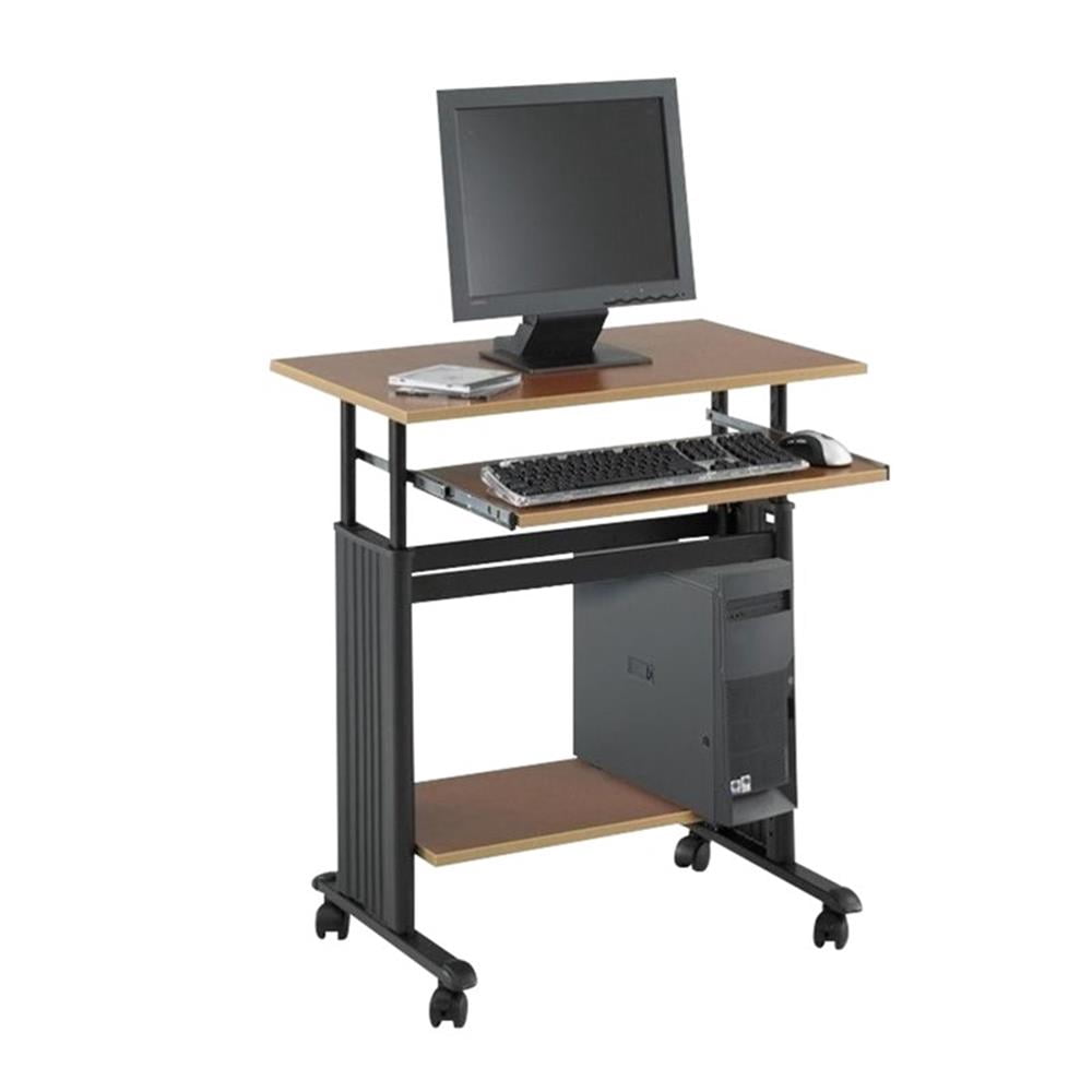 Pemberly Row 28" Height Adjustable Metal / Wood Workstation in Cherry ...