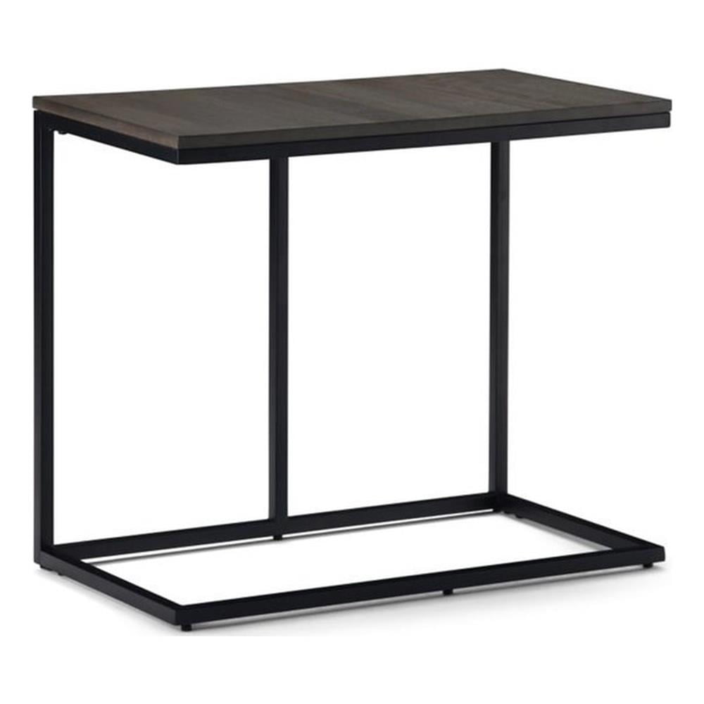 Pemberly Row 28" Traditional Metal Square C Side Table in Gray ...