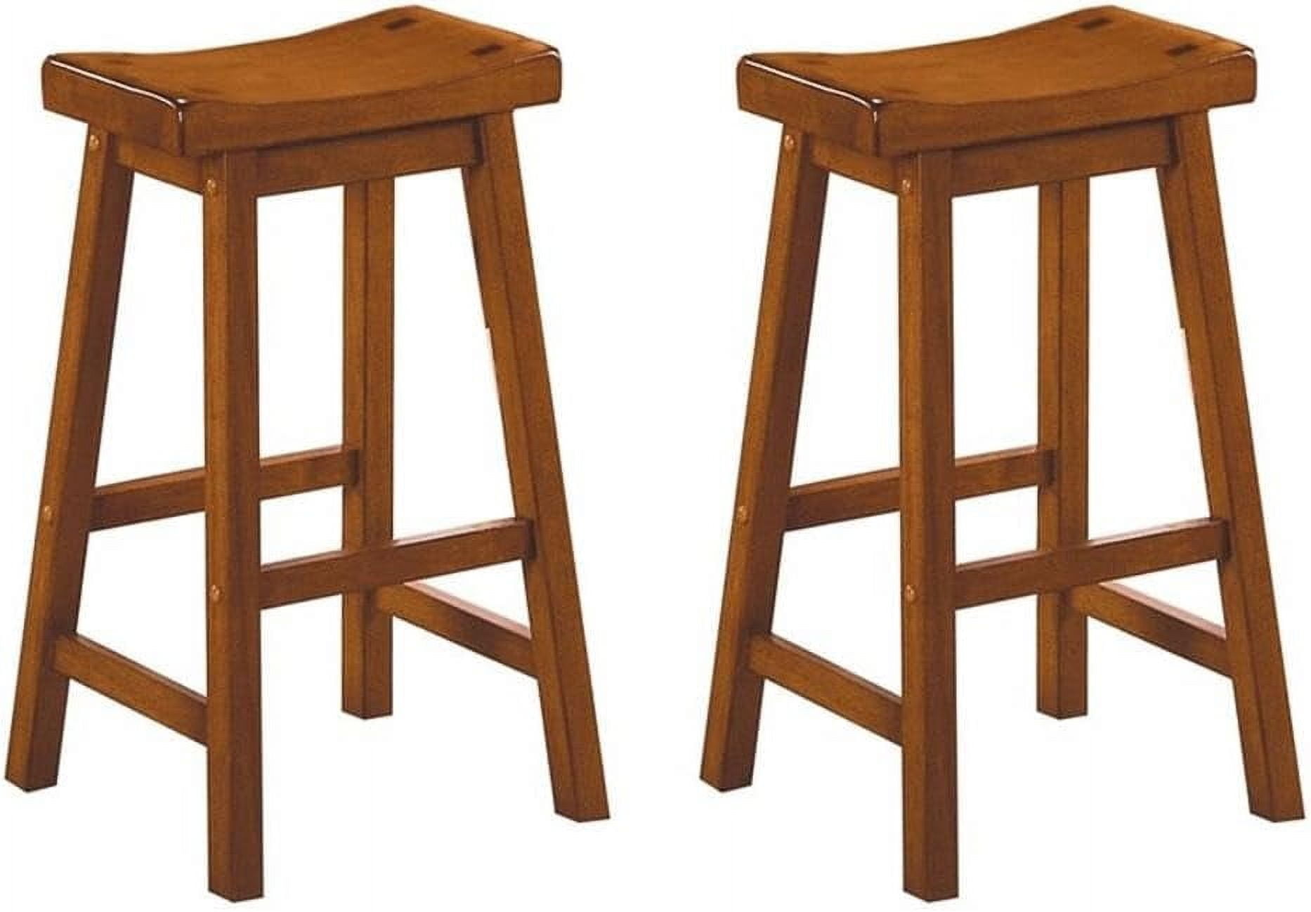 Pemberly Row 29" Solid Wood Saddle Stools for Bar Table, Counter Height ...