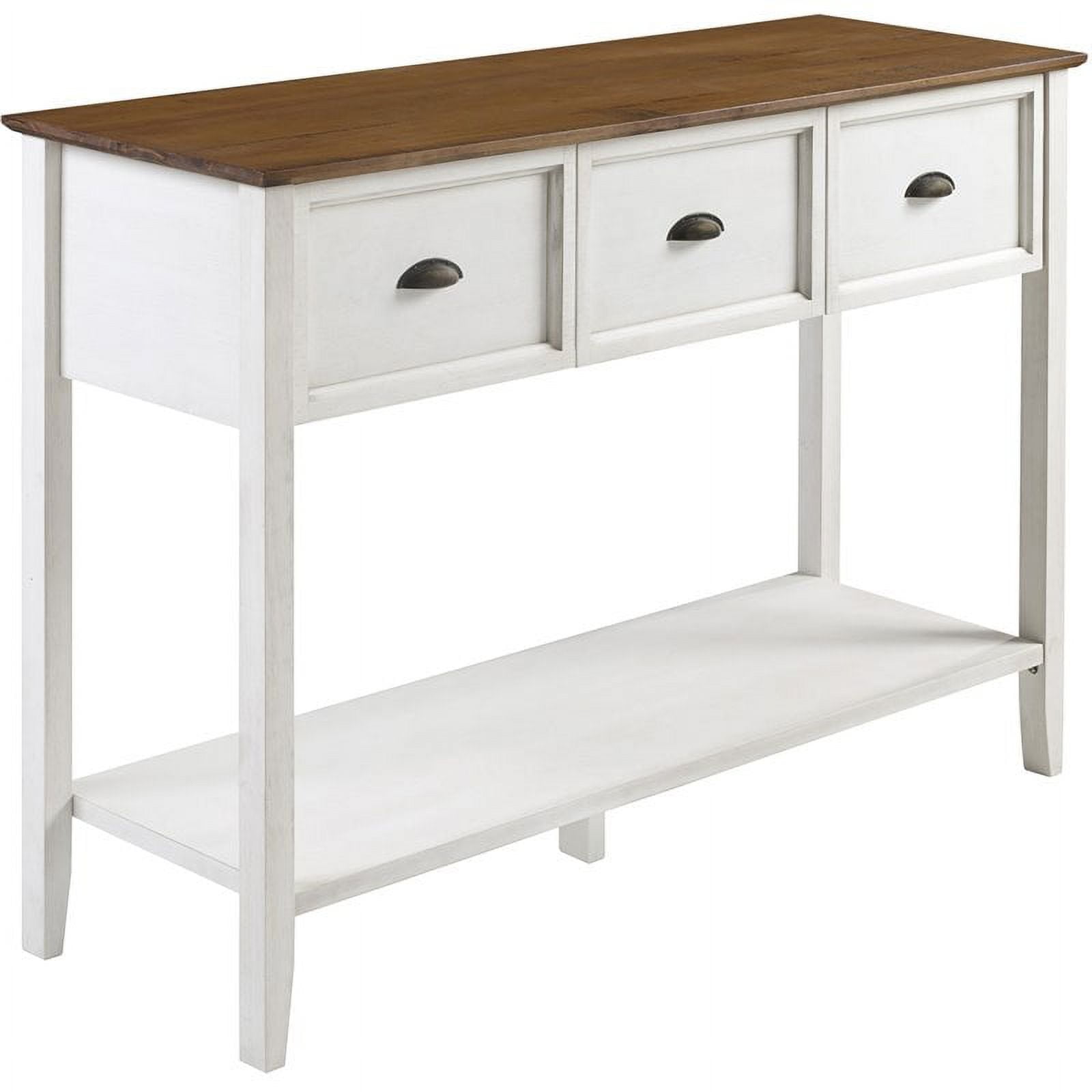 Pemberly Row 3 Drawer Buffet Table in Rustic Oak/White Finish - Walmart.com