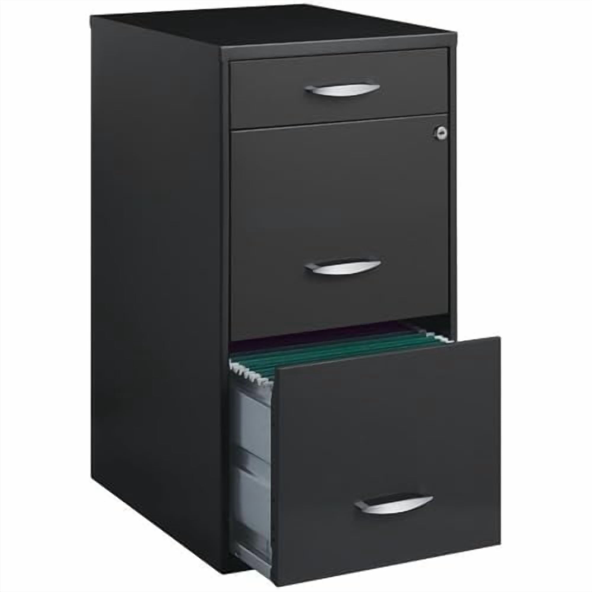 Pemberly Row 3 Drawers 27.32" Vertical Charcoal Metal Filing Cabinet ...