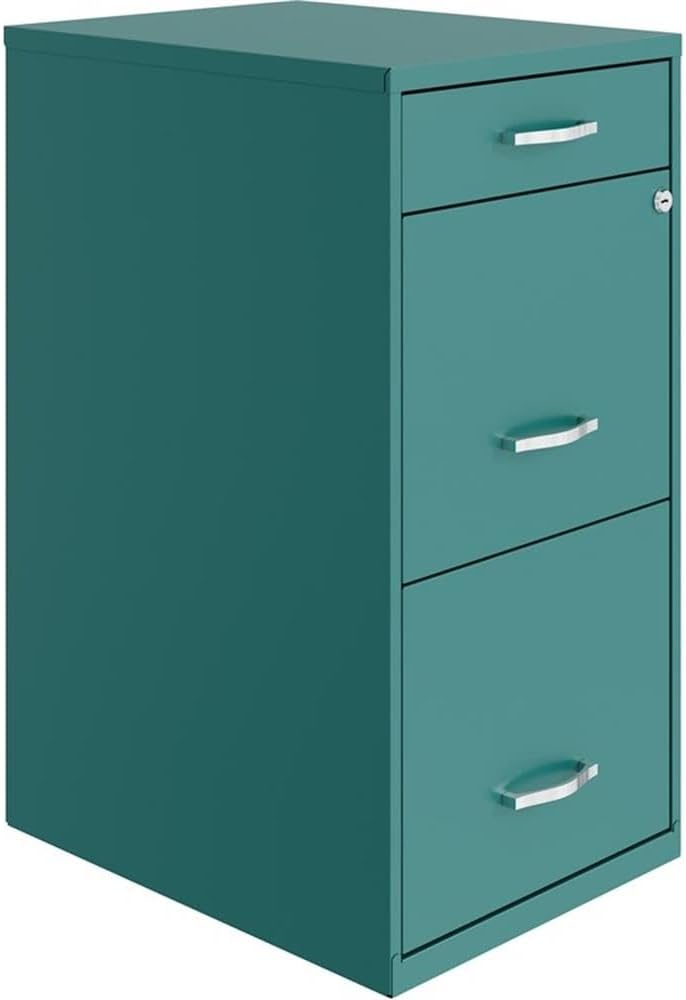 Pemberly Row 3 Drawers 27.32" Vertical Turquoise Metal Filing Cabinet ...