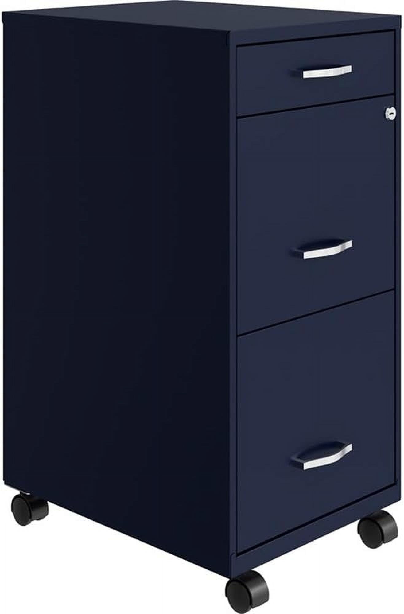 Pemberly Row 3 Drawers 29.52" Vertical Navy Metal Filing Cabinet ...