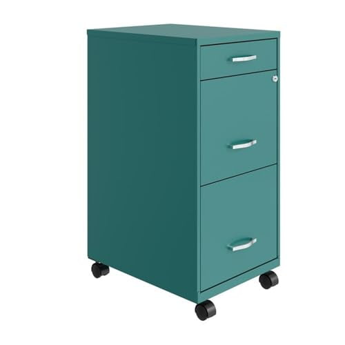 Pemberly Row 3 Drawers 29.52" Vertical Turquoise Metal Filing Cabinet ...