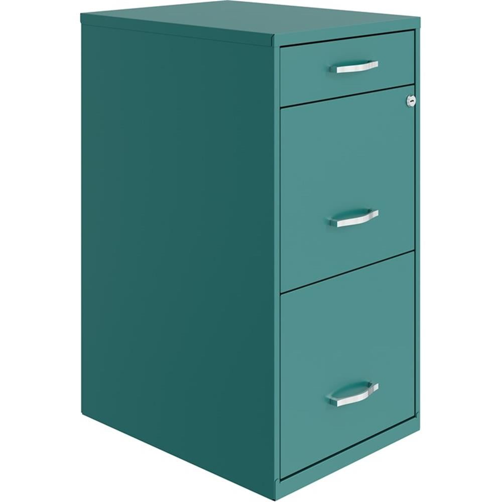 Pemberly Row Turquoise Metal Filing Cabinet, 3 Drawers, Pre-Assembled ...