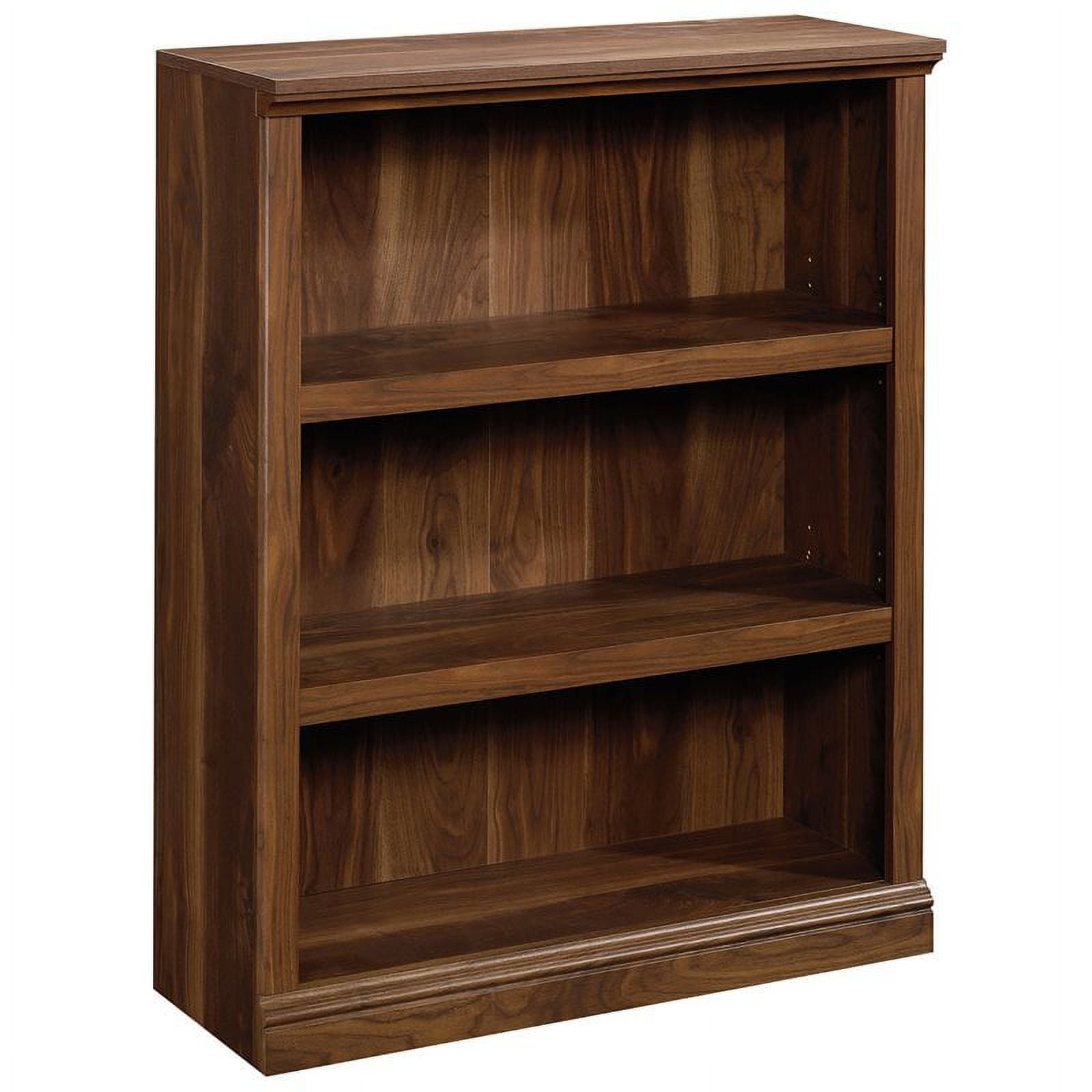 Pemberly Row 3-Shelf Modern Engineered Wood Bookcase in Walnut ...