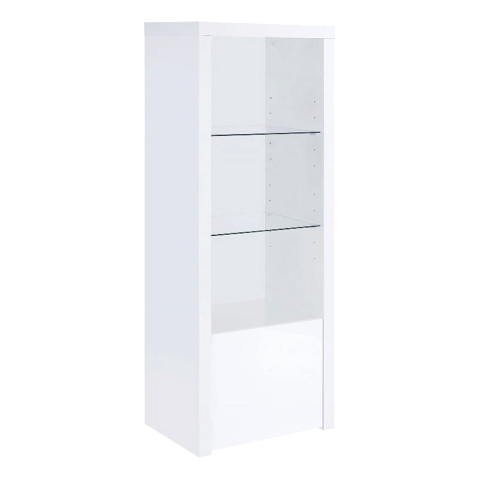 Pemberly Row 3-Shelf Modern Wood Media Tower with Lower Cabinet in ...