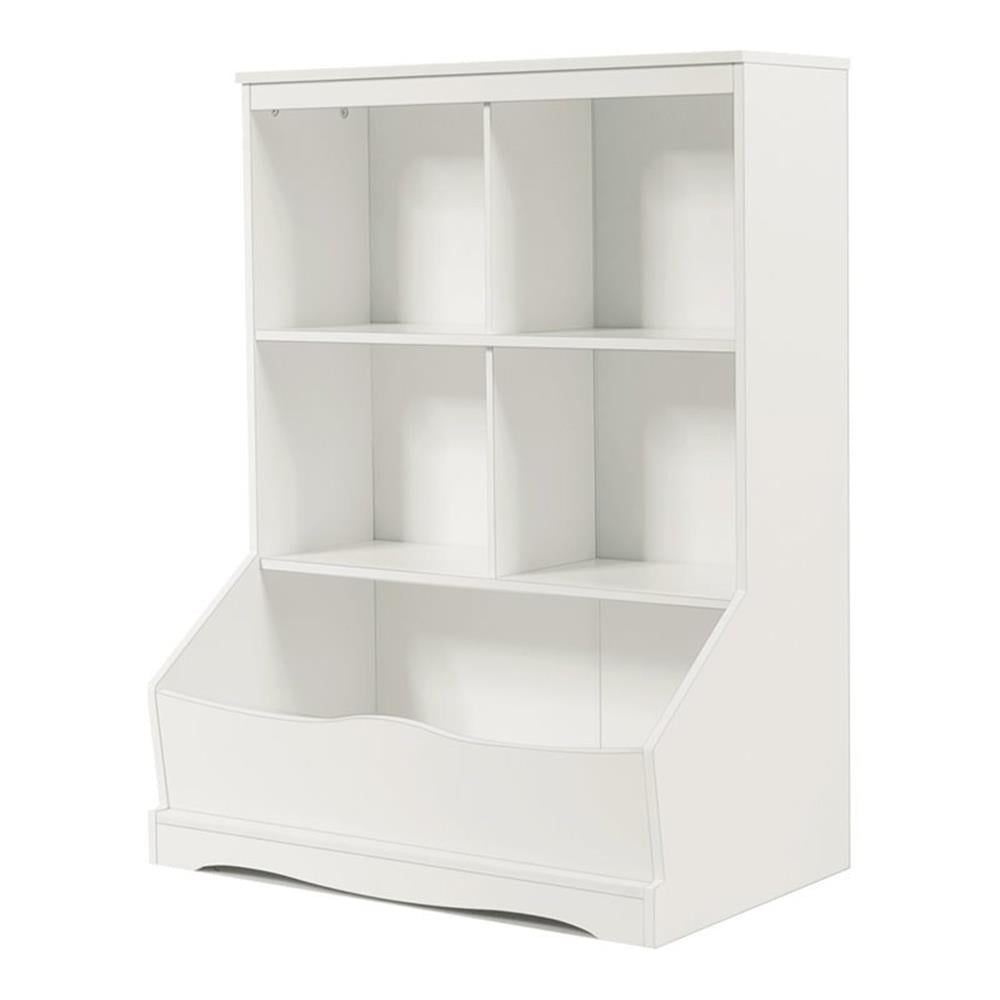 Pemberly Row 3-Tier MDF Board Multi-Functional Bookcase in White ...