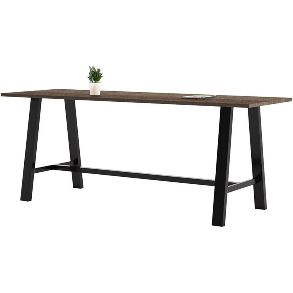 Pemberly Row 3' x 9' Wood Top Bar Height Conference Table in Studio ...