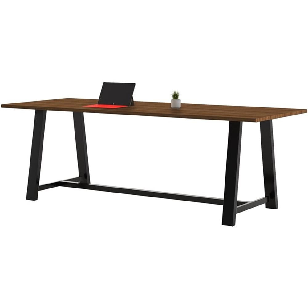 Pemberly Row 3' x 9' Wood Top Counter Height Conference Table in Walnut ...