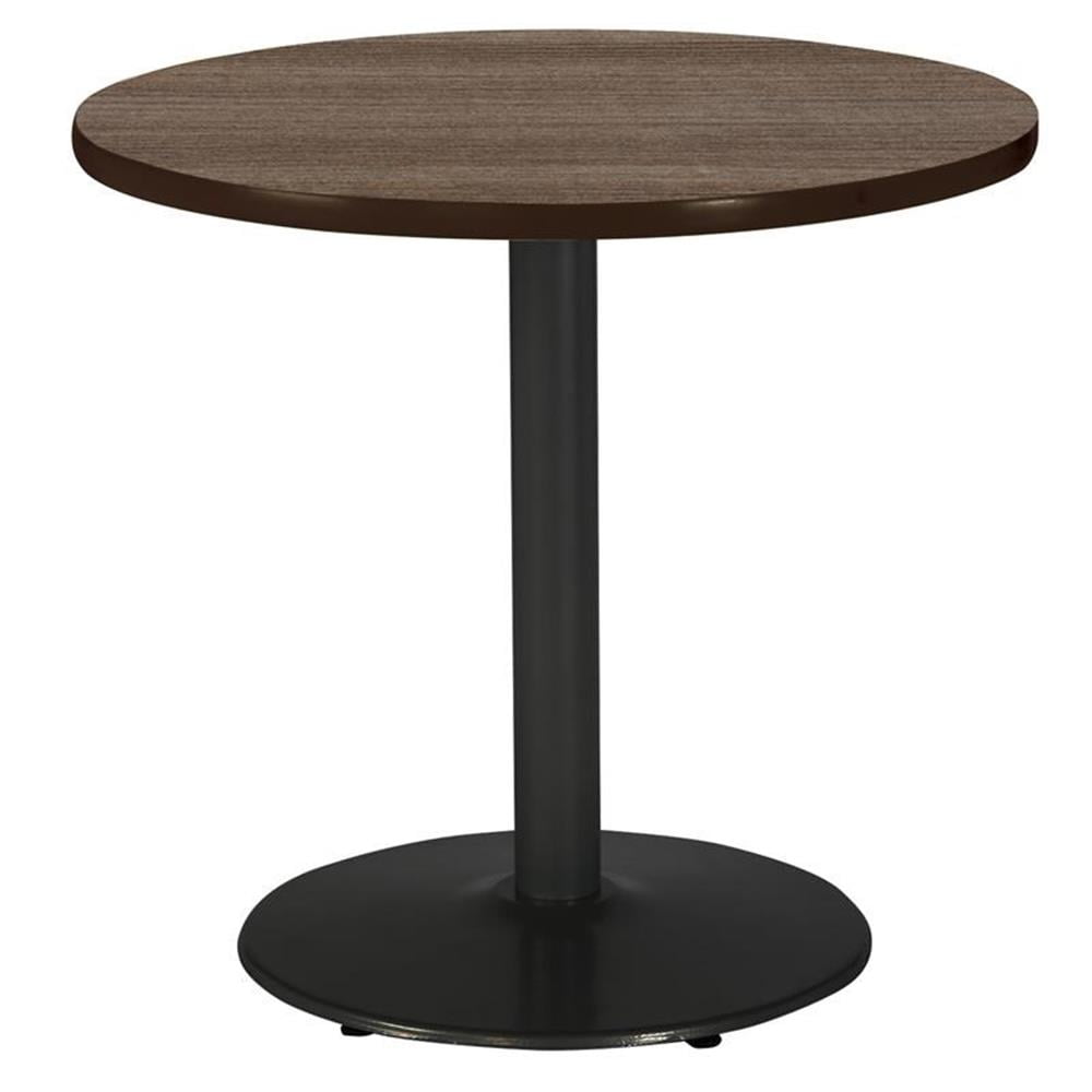 Pemberly Row 30" Round Breakroom Table with Teak Round Black Base ...