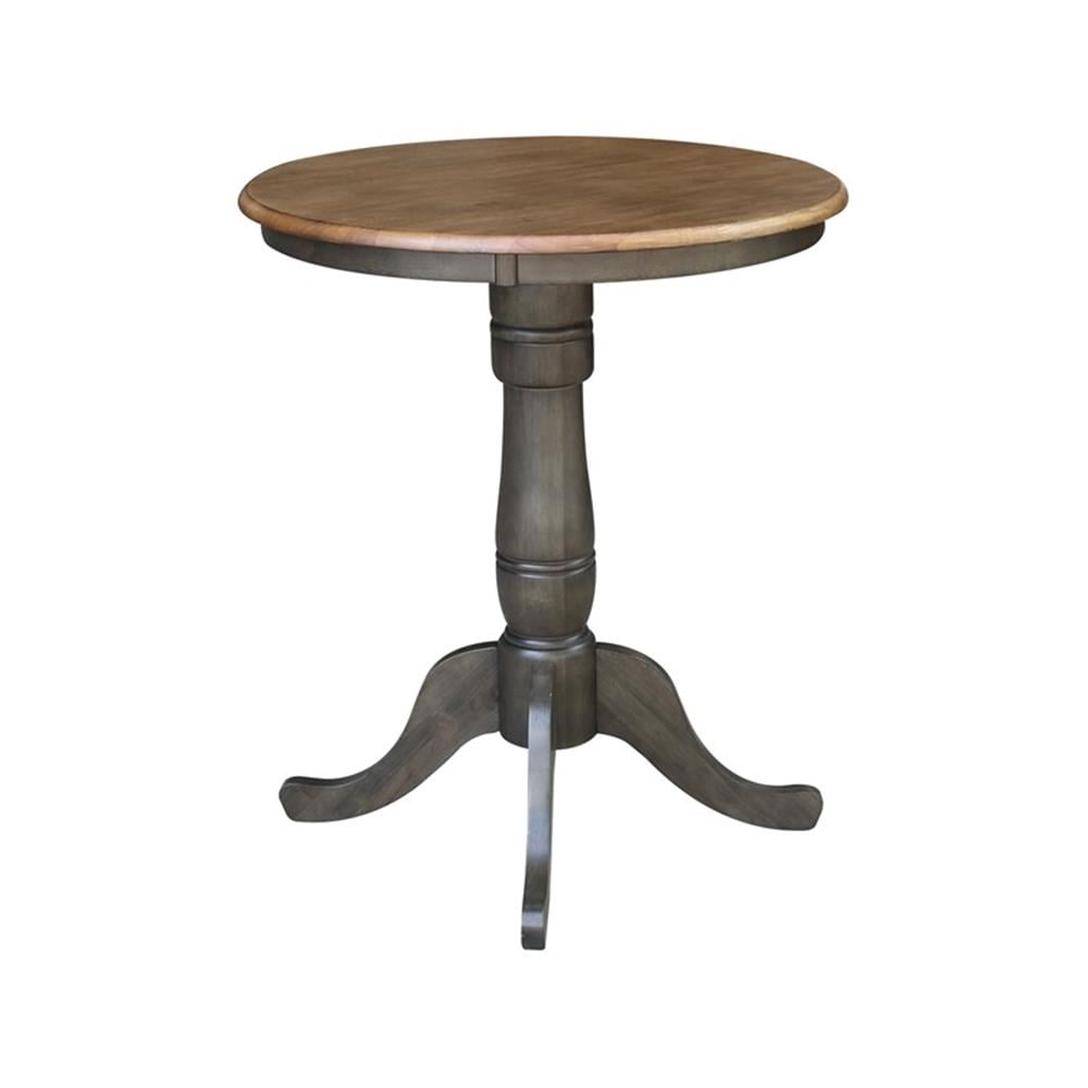 Pemberly Row 30" Round Top Counter Height Pedestal Table in Hickory ...