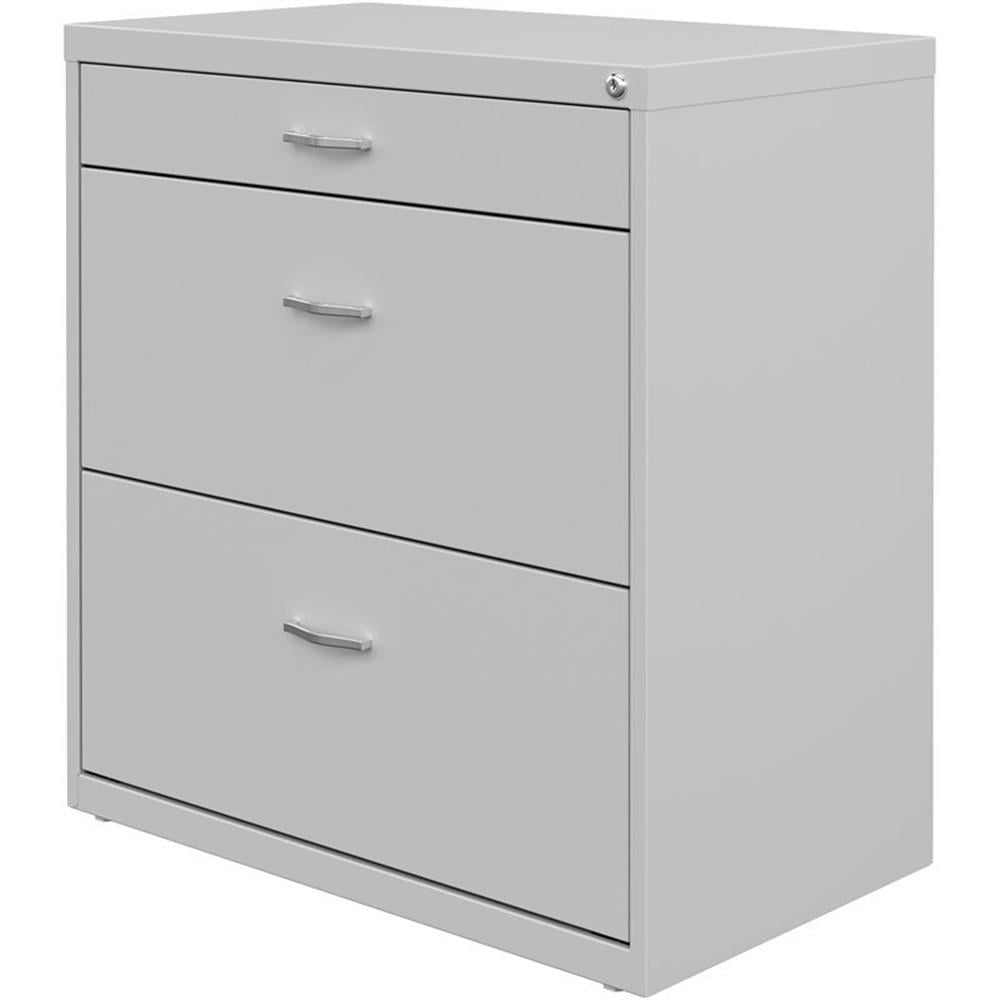 Pemberly Row 30" W Metal 3 Drawer Home Office Filing Cabinet Silver ...