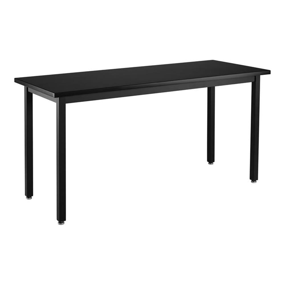 Pemberly Row 30x60" Metal Science Lab Table with Chem-Res Top in Black ...