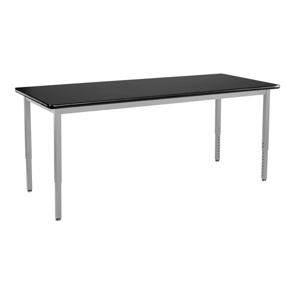 Pemberly Row 30x72" Metal Science Lab Table with HPL Top in Black ...
