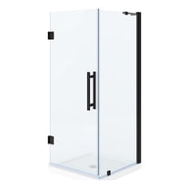 Pemberly Row 54 x 36 x 74-3/4 Shower Kit with Base and Door in Black ...