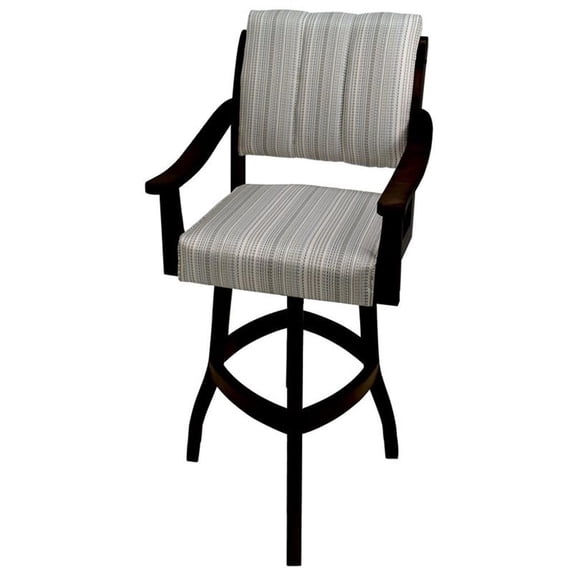 Pemberly Row 34" Swivel Wood Extra Tall Bar Stool in Natural and Black ...