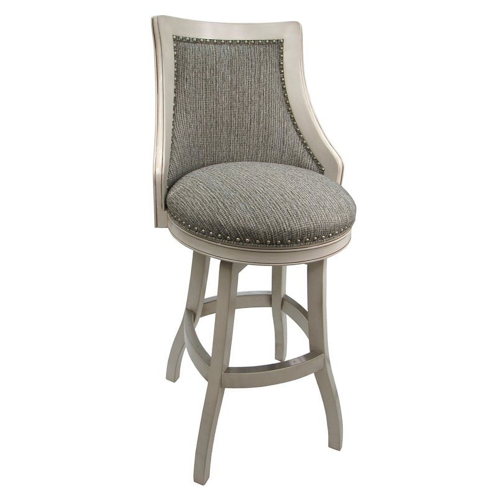 Pemberly Row 34" Swivel Wood Extra Tall Bar Stool in Smoke Gray ...