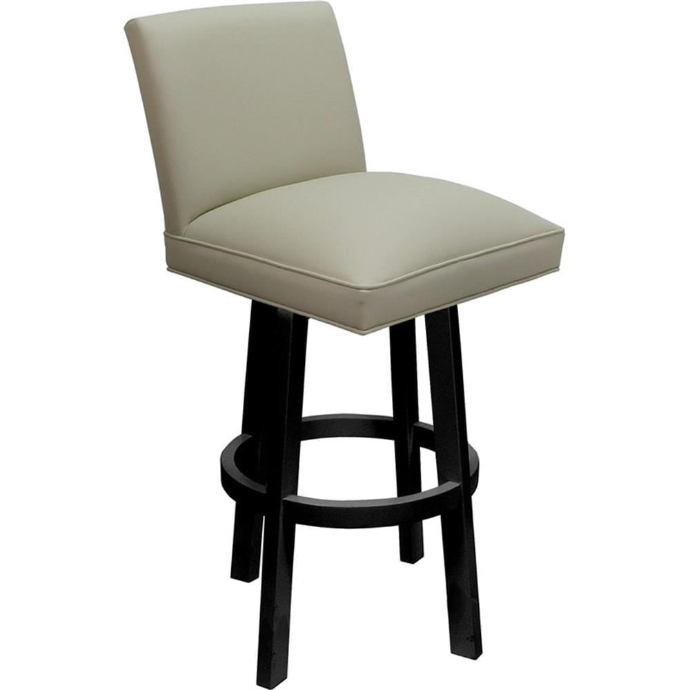 Pemberly Row 34" Swivel Wood Extra Tall Stool in Ocean Beige Vinyl and ...