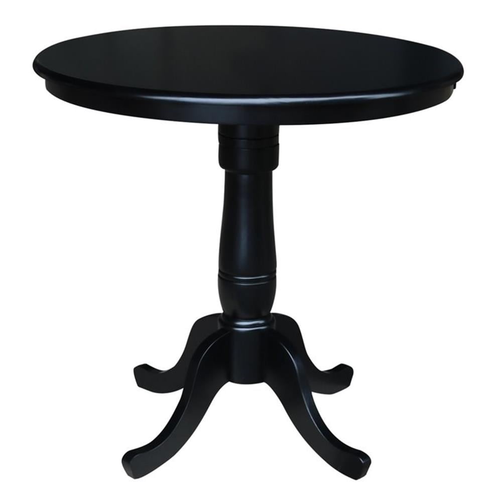 Pemberly Row 36" Round Counter Height High Dining Table in Black ...