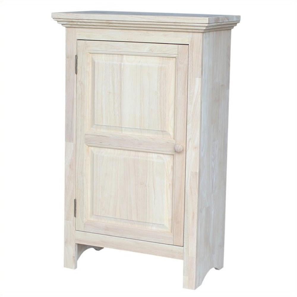 Pemberly Row 36" Traditional Solid Parawood Single Jelly Cabinet in ...
