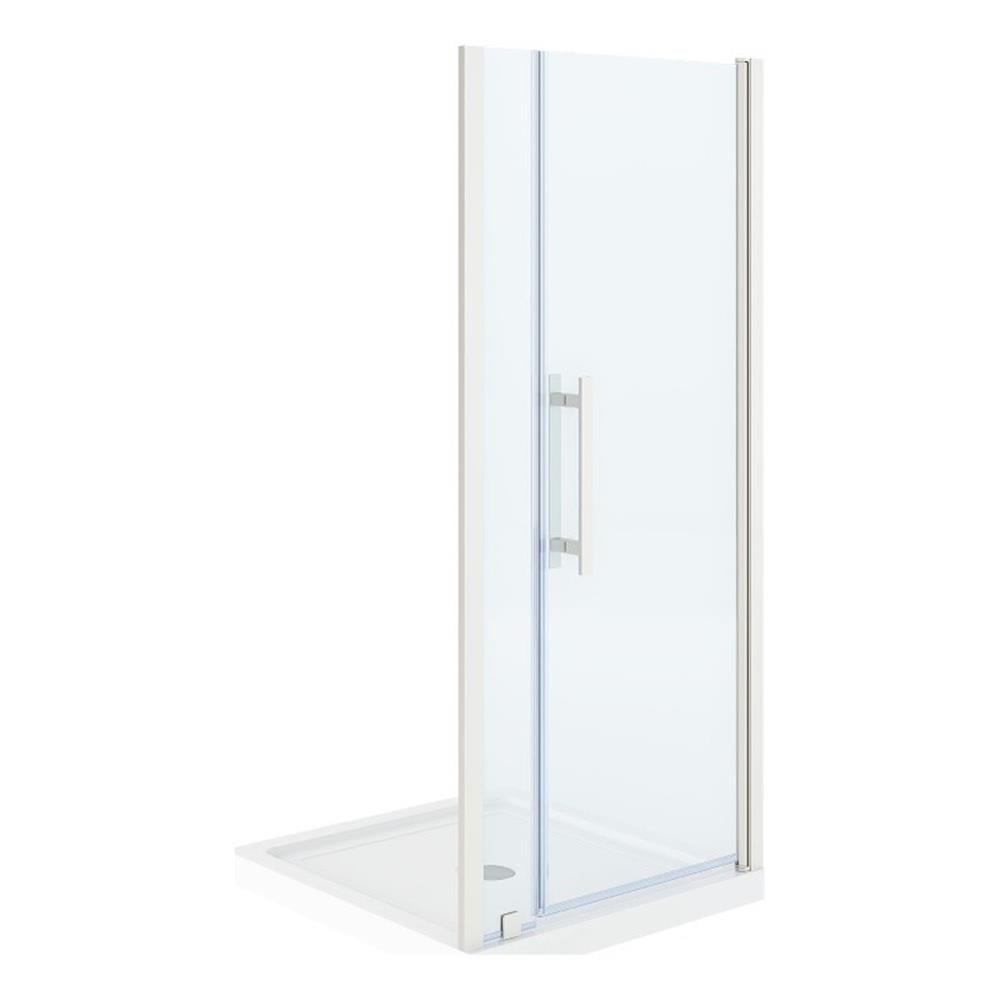 Pemberly Row 36 x 36 x 74-3/4 Shower Kit with Base and Door in Satin ...