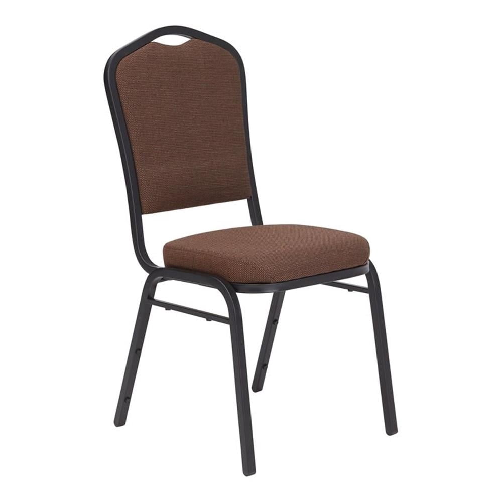 Pemberly Row 37" Metal Stack Chair in Natural Chocolate/Black Sandtex ...