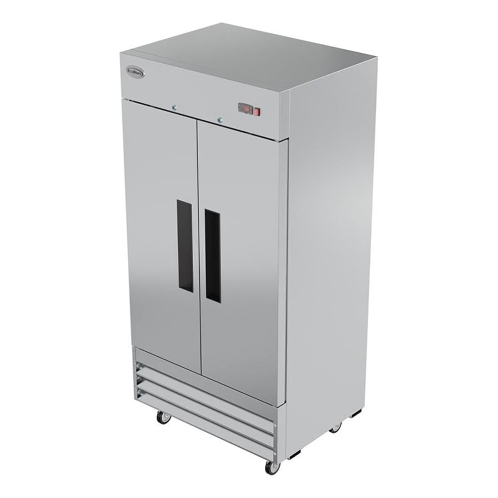 Pemberly Row 39 in. Commercial Stainless Steel 2-Door Reach-In Freezer ...