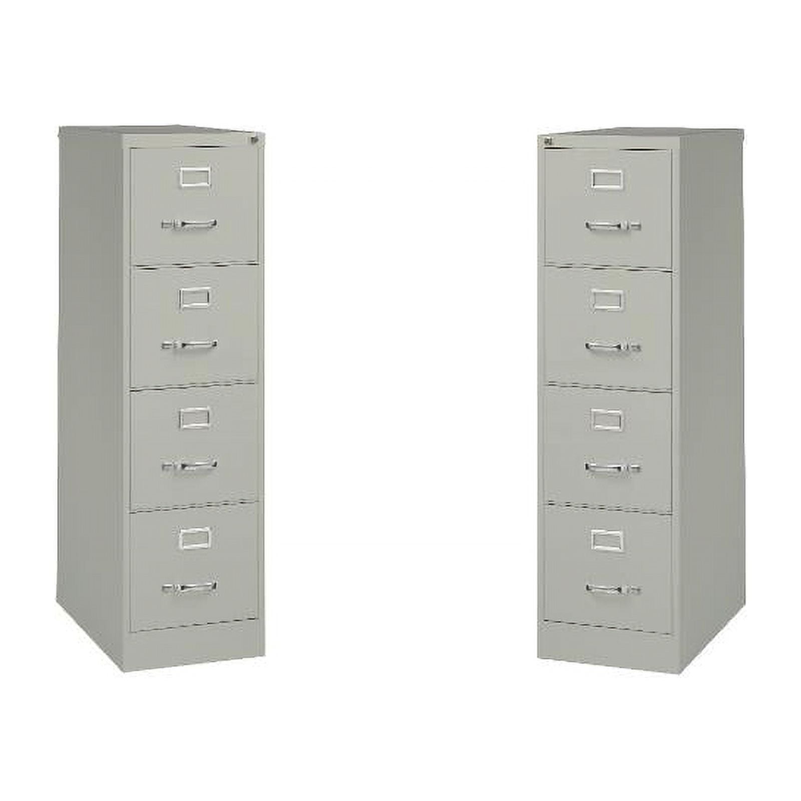 Pemberly Row 4 Drawer Metal Vertical Filing Cabinet Set in Light Gray ...