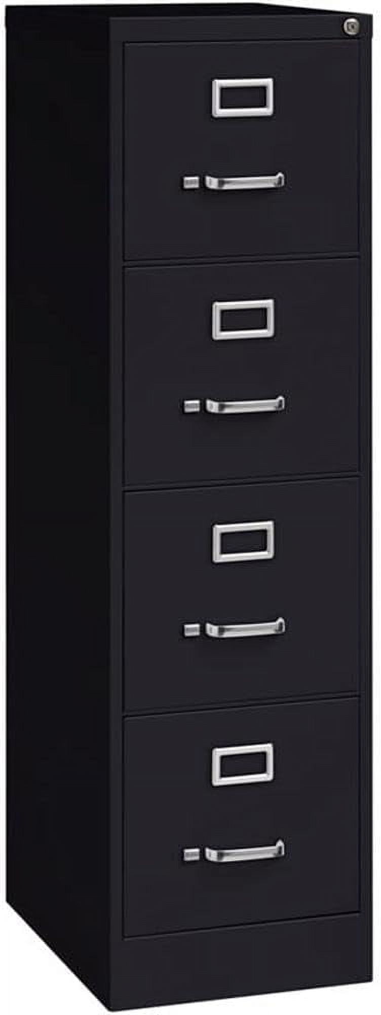 Pemberly Row 4 Drawers 52" Vertical Black Metal Filing Cabinet Lockable ...