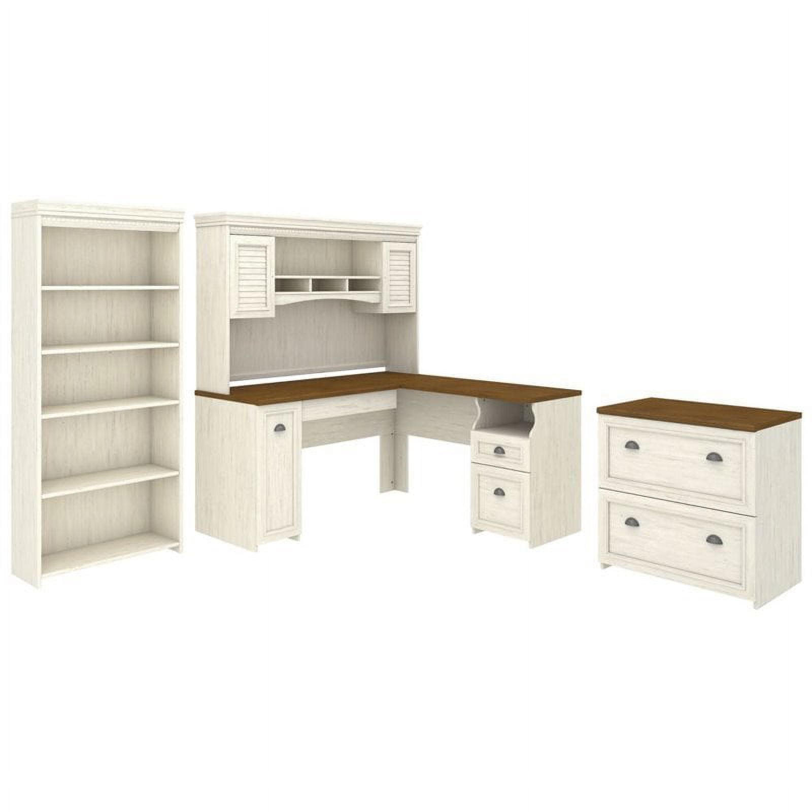 Pemberly Row 4 Piece Office Set in Antique White - Walmart.com